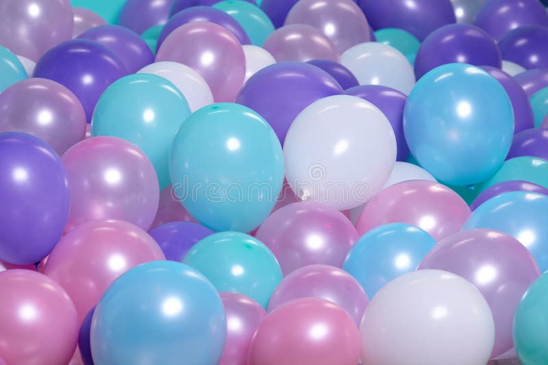 Fondo De La Turquesa Con Los Globos Imagen de archivo - Imagen de coral ...