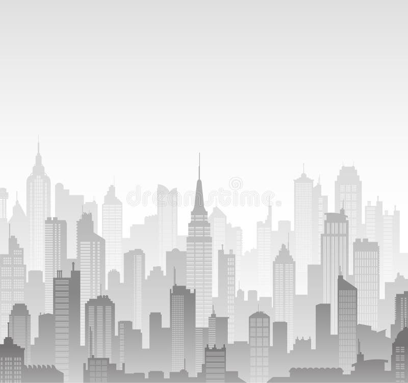 Fondo De Las Siluetas De Los Edificios Del Vector Ilustración del Vector - Ilustración de ...