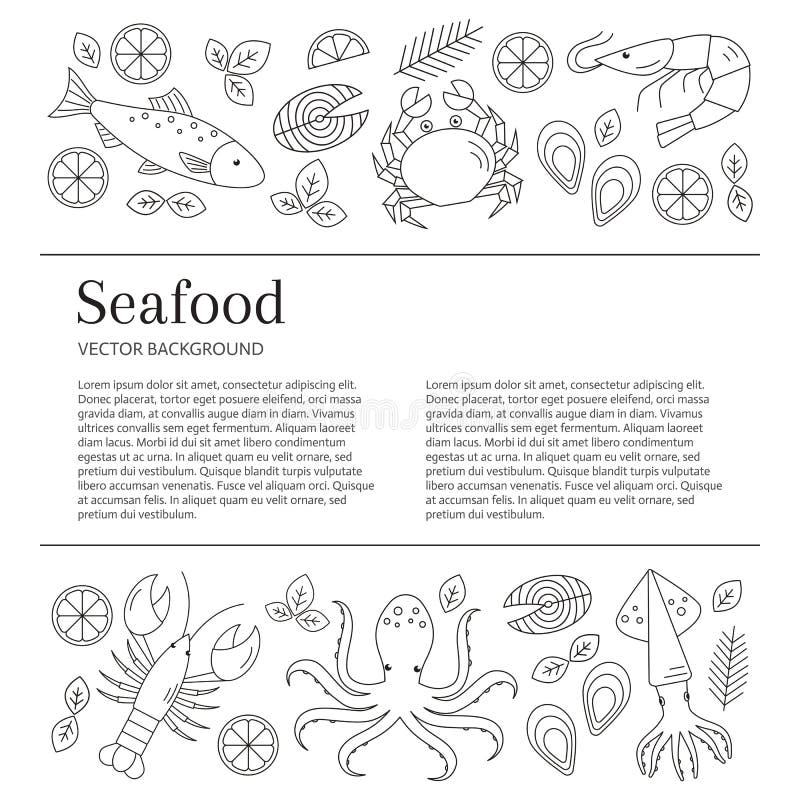 Fondo De Los Mariscos, Vector Ilustración del Vector - Ilustración de ...