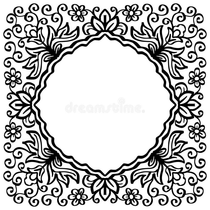 Fondo De Marco Floral De Orden De Dibujo Manual Stock de ilustración ... Fondo De Marco Floral De Orden De Dibujo Manual Stock de ilustración ...