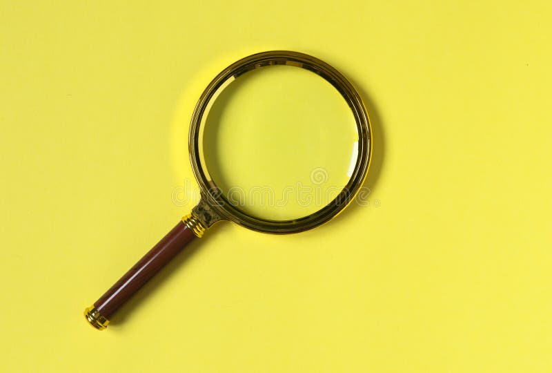 Fondo De Moda De Color Amarillo Con Lupa Imagen de archivo - Imagen de ...