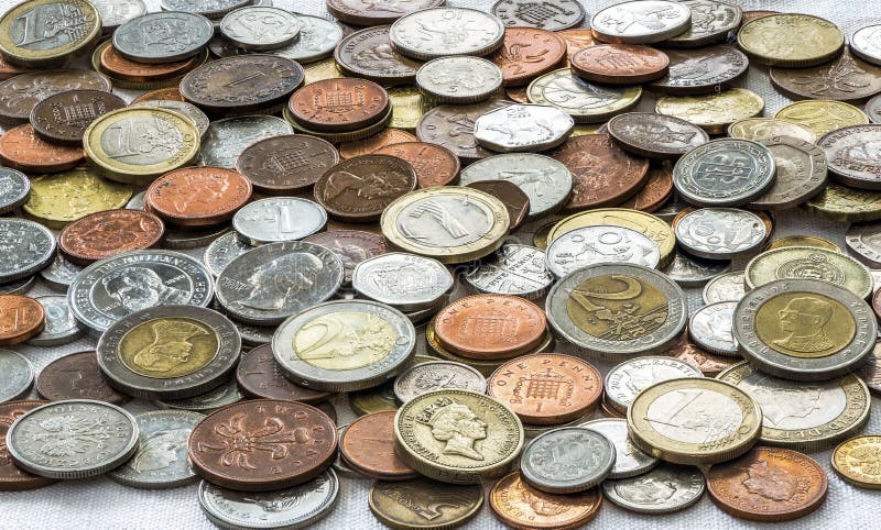 Surtido De Las Monedas Del Mundo Colección Numismática Imagen de ...