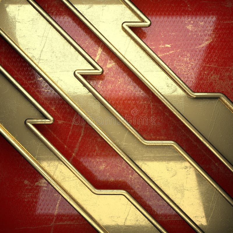 Fondo De Oro Pintado En Rojo Imagen de archivo - Imagen de metal, marco ...