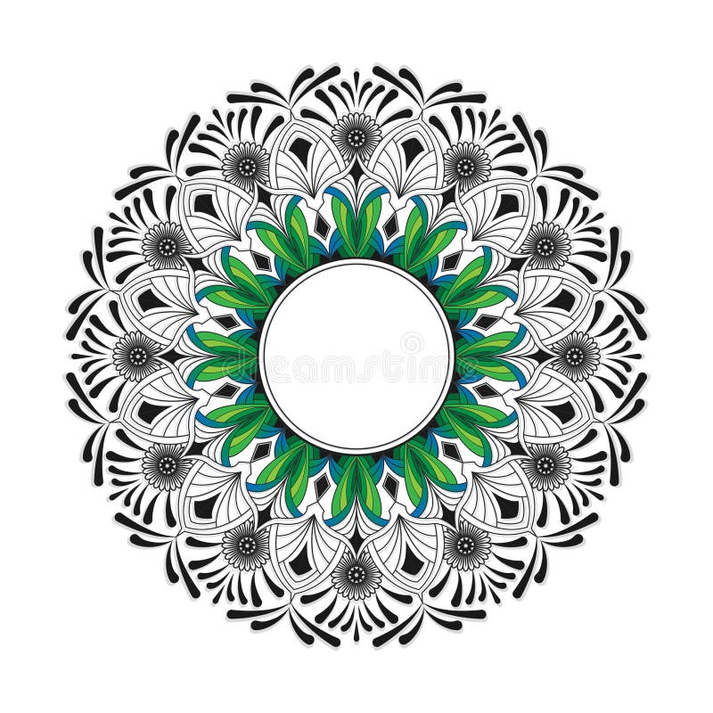 Fondo De Pantalla Con Tema De Mandala De Color Verde Ilustración del ...
