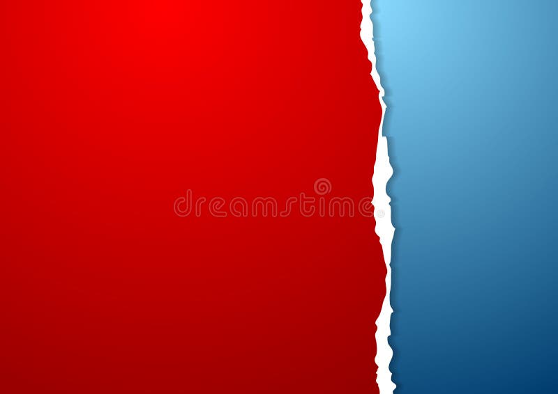 Fondo De Papel Azul Y Rojo Con El Borde Desigual Ilustración Del Vector