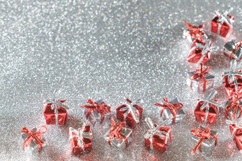 Fondo De Plata Del Confeti De La Navidad Del Brillo Imagen de archivo ...