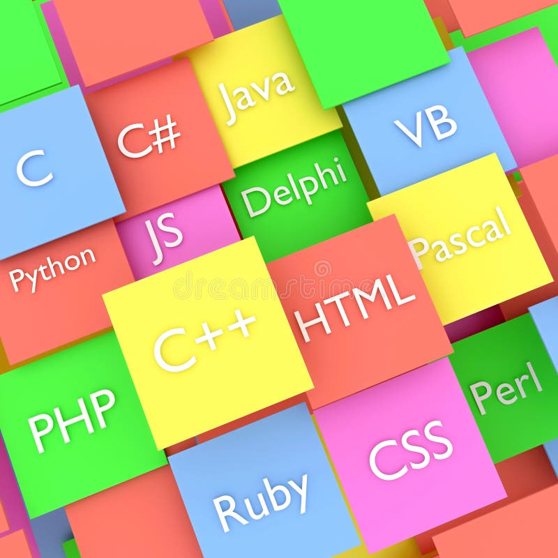 Fondo De Programación 3D De Los Lenguajes Stock de ilustración ...