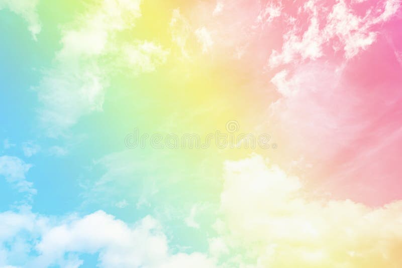 Fondo De Sol Y Nube Con Un Color Pastel Foto de archivo - Imagen de ...