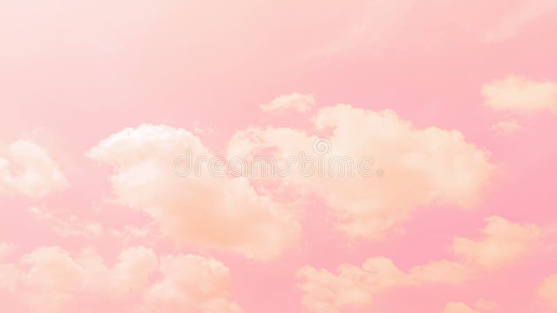 Fondo Del Cielo Rosa Con Nubes Naranja Pastel Stock de ilustración ...