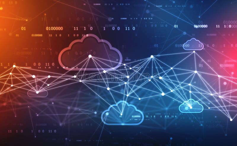 Fondo Del Concepto De Cloud Computing Digital. Cibertecnología Internet ...