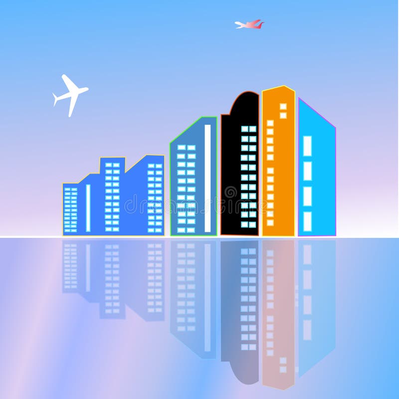 Fondo Del Edificio De La Ciudad De La Ciudad Ilustración del Vector ...