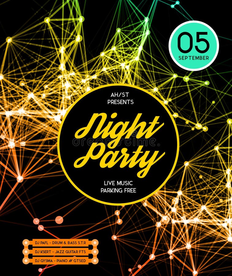 Fondo Del Manifesto Del Partito Di Discoteca Di Notte Illustrazione ... Fondo Del Manifesto Del Partito Di Discoteca Di Notte Illustrazione ...