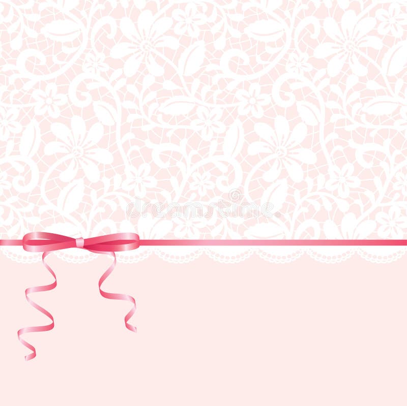 Fondo Del Pizzo E Nastro Rosa Illustrazione Vettoriale - Illustrazione ...