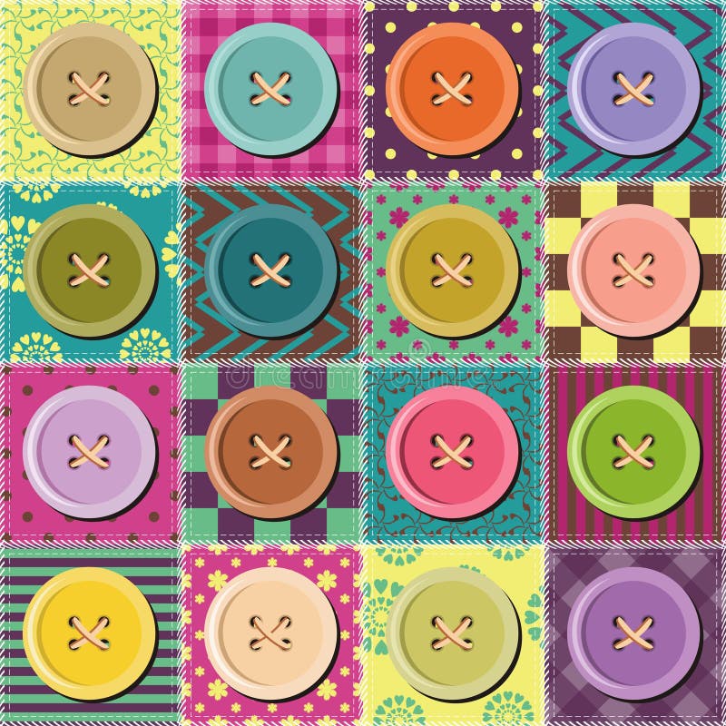 Fondo Del Remiendo Con Diversos Modelos Stock de ilustración ...