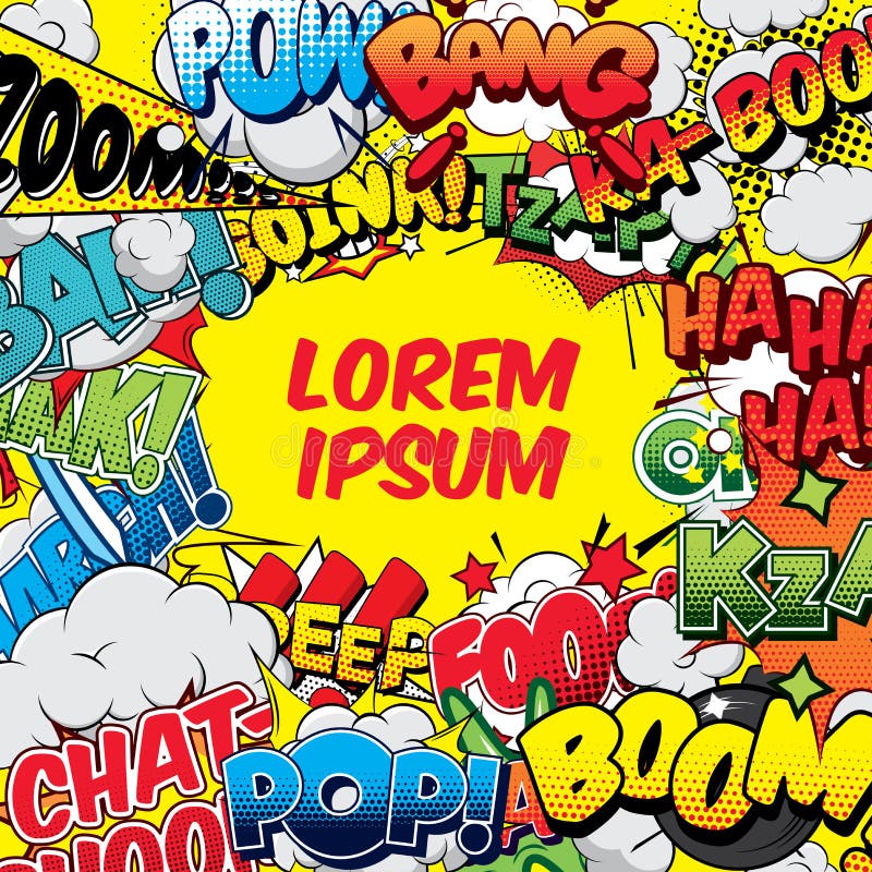 Fondo Del Vector Con Los Elementos Cómicos Ilustración del Vector ...