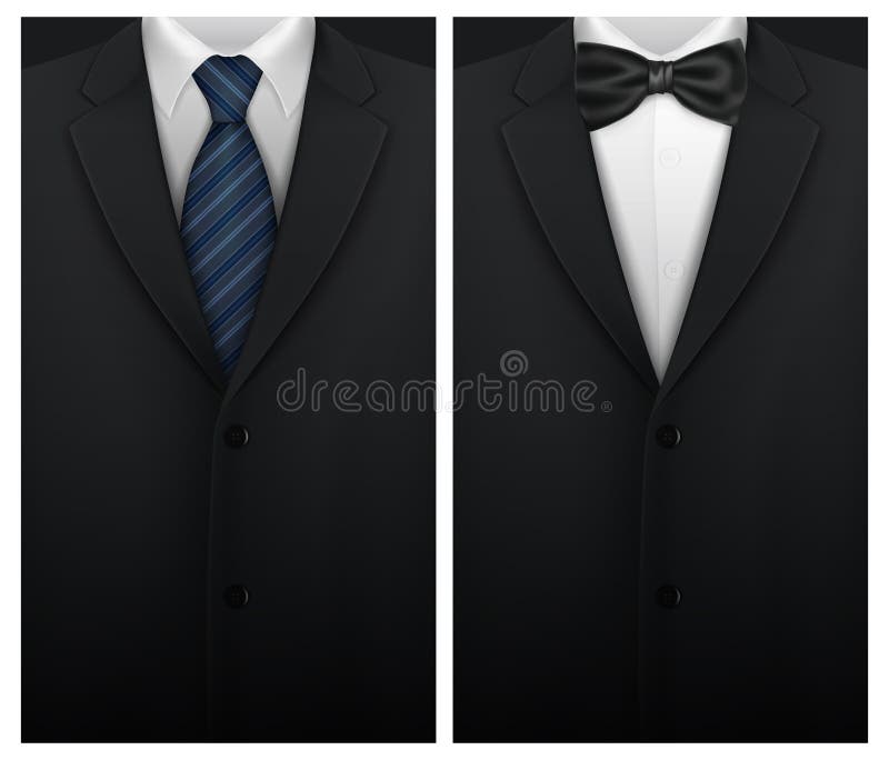 Smoking Blanco Y Negro De La Corbata De Lazo Ilustración del Vector ...