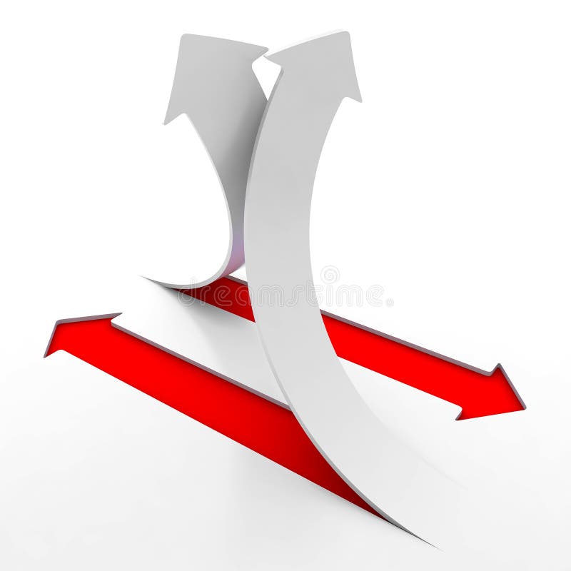 Freccia a spirale rossa 3D illustrazione vettoriale. Illustrazione di ...