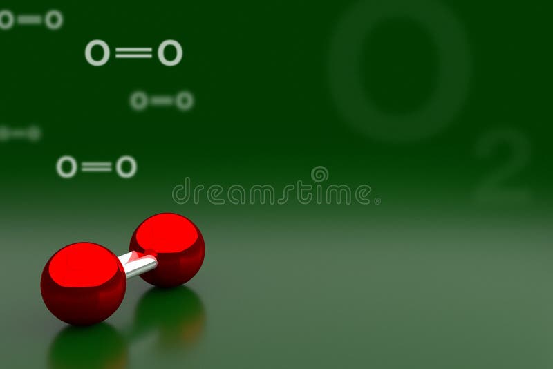Fondo Della Molecola O2 O Dell'ossigeno, Rappresentazione 3D ...