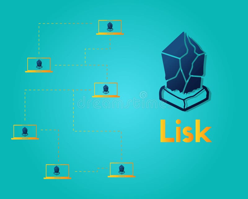 Fondo Della Rete Di Tecnologia Del Lisk Di Cryptocurrency Fotografia ...