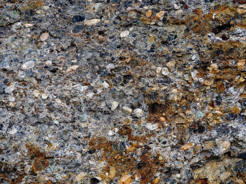 Struttura Del Primo Piano Della Roccia Del Conglomerato Fotografia ...