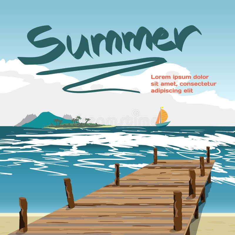 Fondo Di Concetto Di Vacanze Estive Con Spazio Per Testo Illustrazione ... Fondo Di Concetto Di Vacanze Estive Con Spazio Per Testo Illustrazione ...