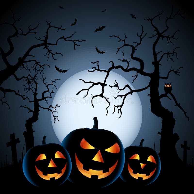 Fondo Arancio Di Notte Di Halloween Con La Strega E Le Zucche ... Fondo Arancio Di Notte Di Halloween Con La Strega E Le Zucche ...