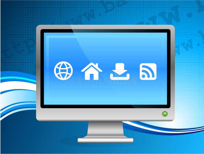 Sfondo Schermo Computer Con Icone Illustrazione di Stock ...