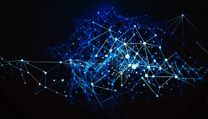 Fondo Digital Azul Abstracto. Ai Generativo Visual De Big Data Stock de ...