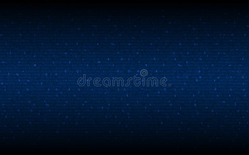 Fondo Digitale Astratto Con Il Codice Binario Su Colore Blu Scuro ...