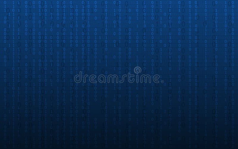 Fondo Digitale Astratto Con Il Codice Binario Su Colore Blu Scuro ...