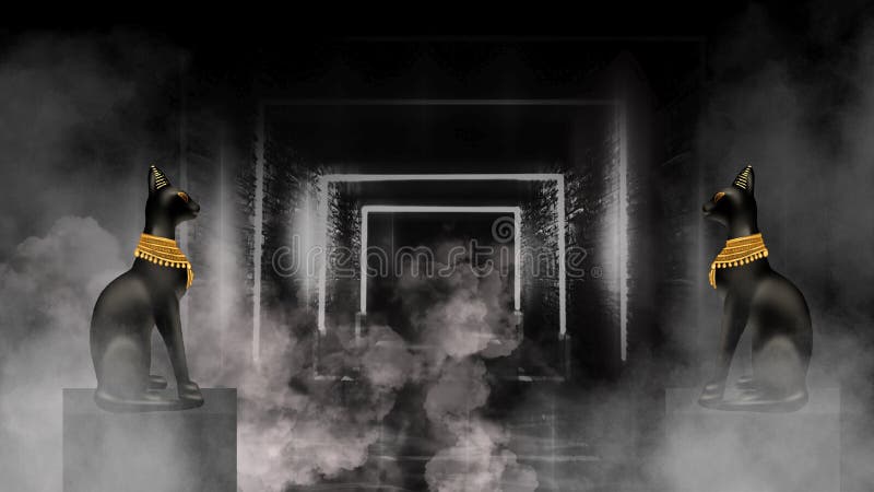 Fondo Egipcio Del Asbstract, Diosa De Egipto Bastet Stock de ...
