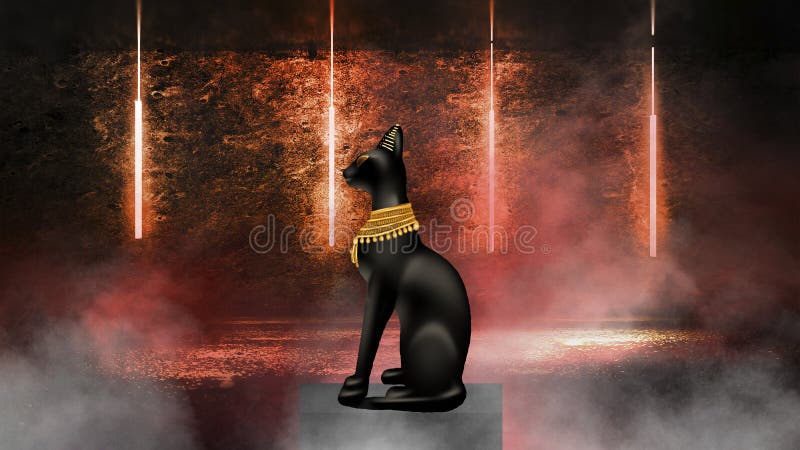 Fondo Egipcio Del Asbstract, Diosa De Egipto Bastet Stock de ...