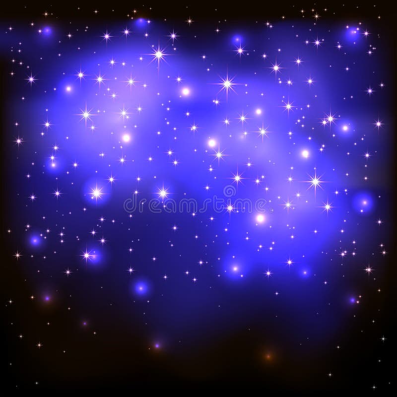 Fondo estrellado azul ilustración del vector. Ilustración de universo ...