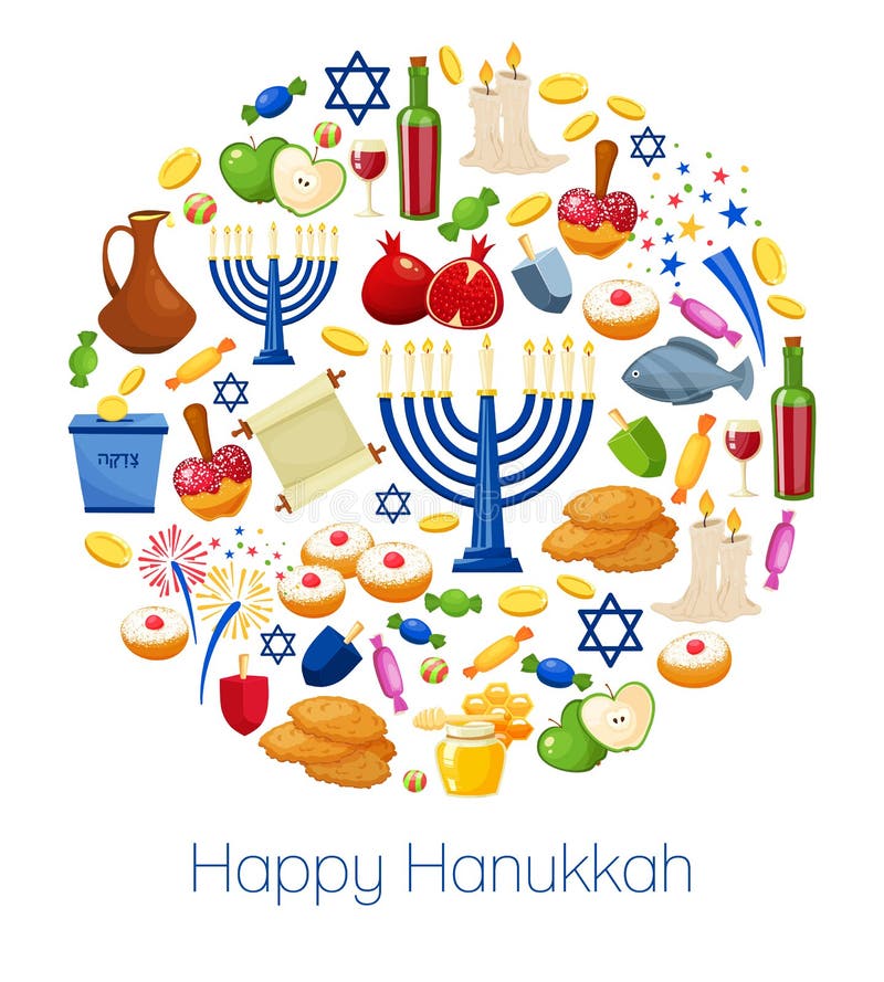 Fondo Feliz Del Vector De Jánuca Ilustración del Vector - Ilustración ...