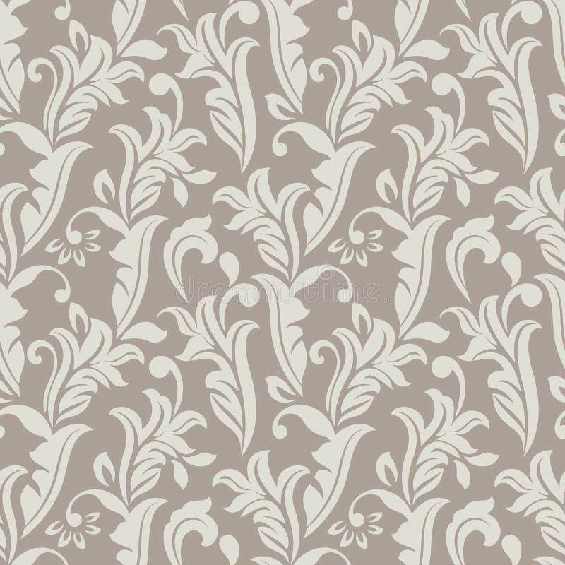 Fondo Floral Blanco Y Beige Inconsútil Ilustración del Vector ...