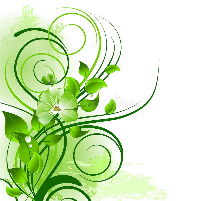 Fondo floral verde ilustración del vector. Ilustración de vida - 9527516