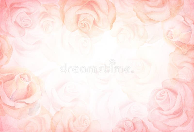 Fondo Horizontal De La Rosa Romántica Abstracta Stock de ilustración ...