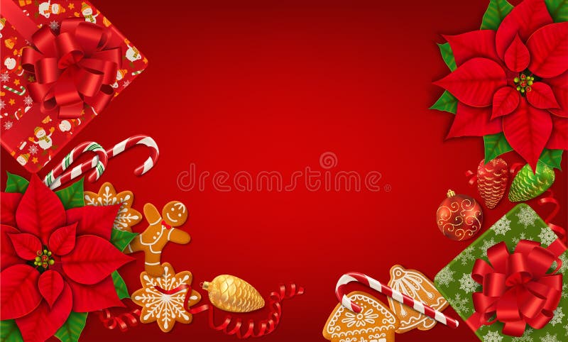 Tarjeta De Navidad Horizontal Stock de ilustración - Ilustración de ...