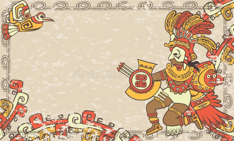 Fondo Horizontal En El Estilo Azteca Ilustración del Vector ...