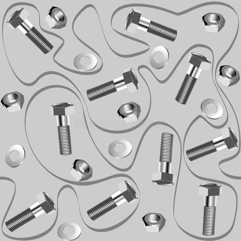 Fondo Inconsútil Con Los Tornillos Y Las Tuercas Ilustración del Vector ...