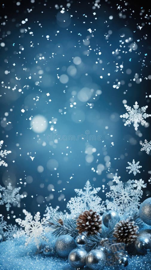 Fondo Invernal Con Copos De Nieve Y Nieve Stock de ilustración ...