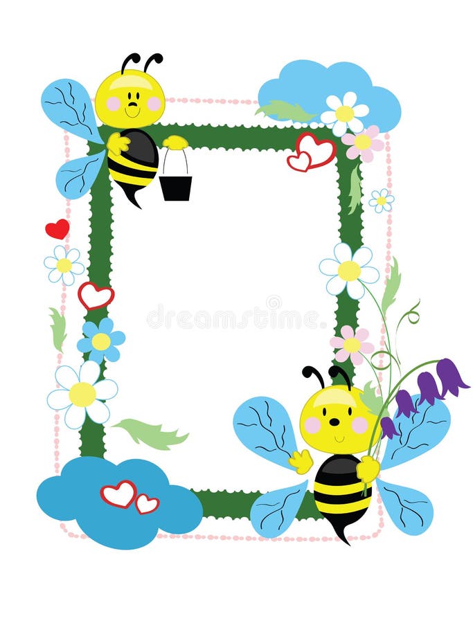 Fondo - Marco Con Las Abejas Ilustración del Vector - Ilustración de ...