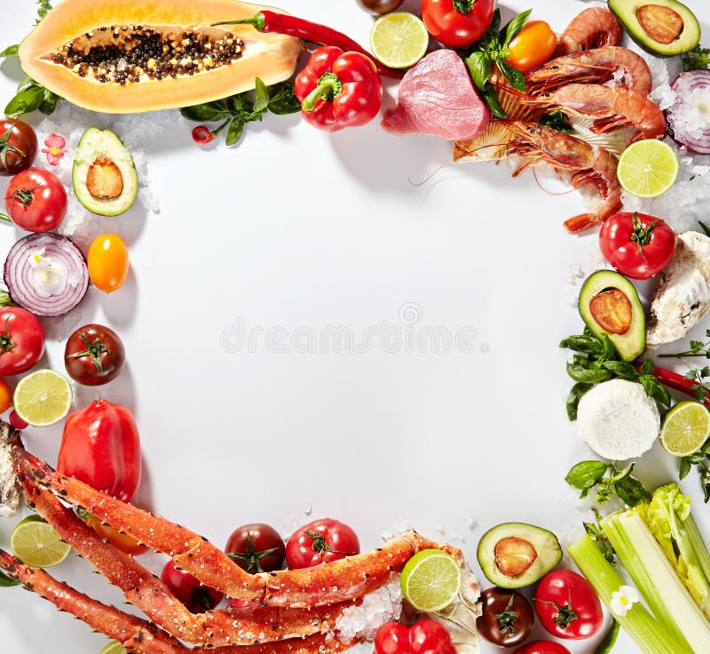 Fondo Marino, Comida De Mar De CrustÃ¡ceos O Placa De Concha Imagen de ...