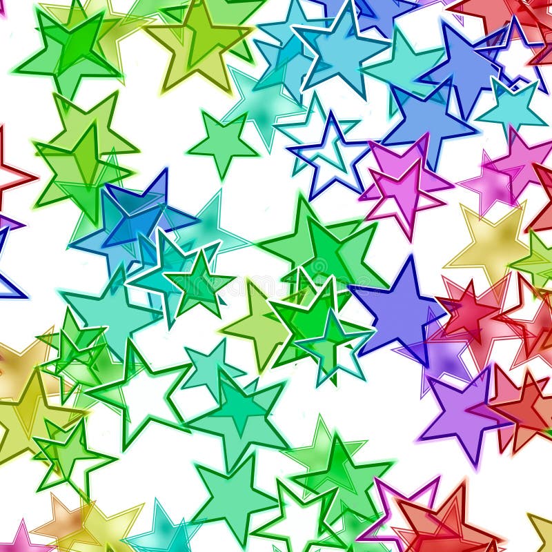 Fondo Multicolor De Muchas Estrellas Con El Brillo De Neón Stock de ...