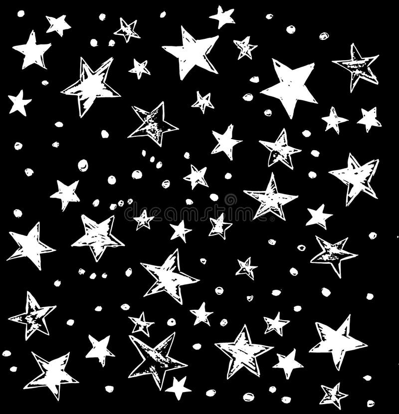 Fondo Negro Con Estrellas Blancas Stock de ilustración - Ilustración de ...
