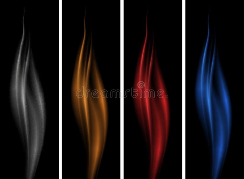 Fondo Nero Con Differenti Fiamme Di Colore Illustrazione Vettoriale ...