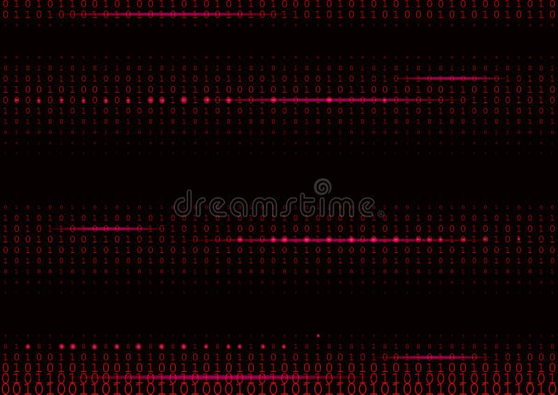 Fondo Nero E Rosso Di Codice Binario Illustrazione Vettoriale ...