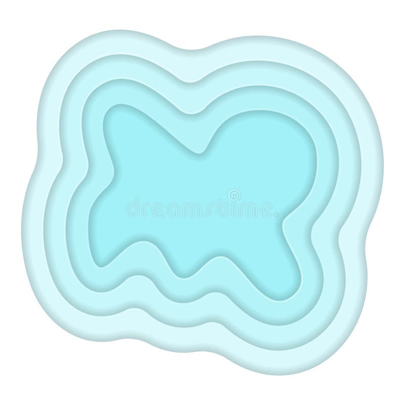 Fondo Ondulado Azul Abstracto En Estilo De Corte De Papel. Stock de ...