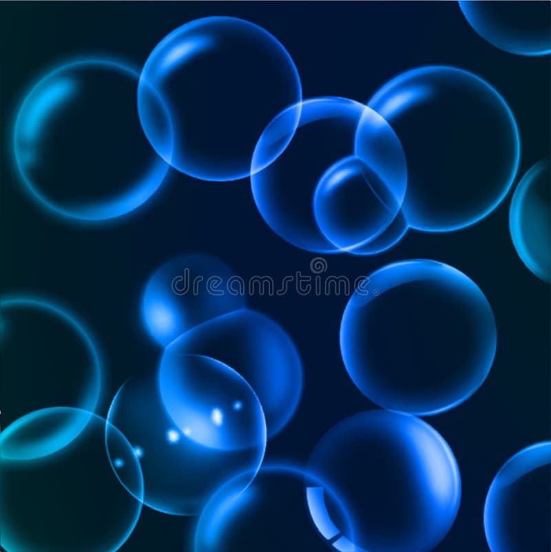 Fondo Profundo Azul Con Las Burbujas. Vector Stock de ilustración ...