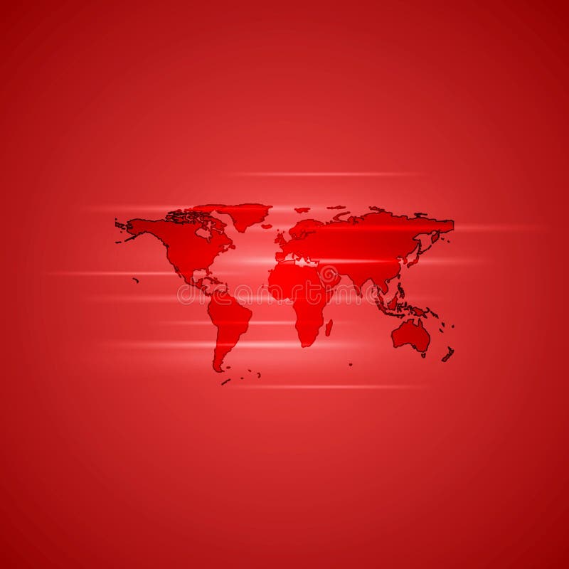 Mapa Rojo Del Mundo En Fondo Transparente Ilustración del Vector ...